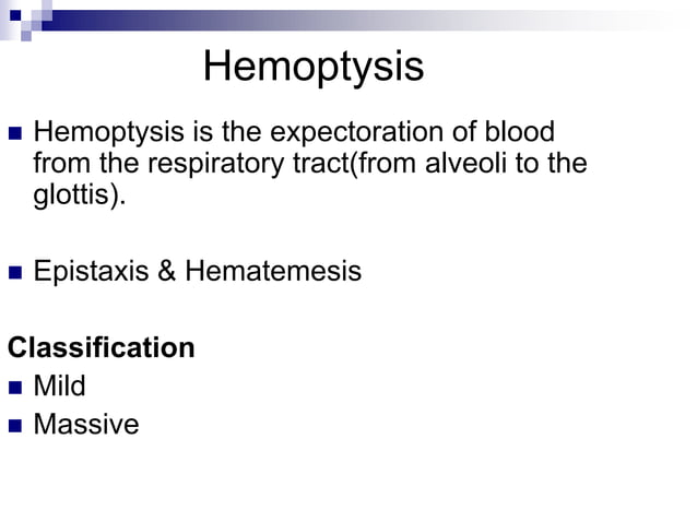 Causes of Haemoptysis | PPTX | Lung and Respiratory Health | Diseases and Conditions