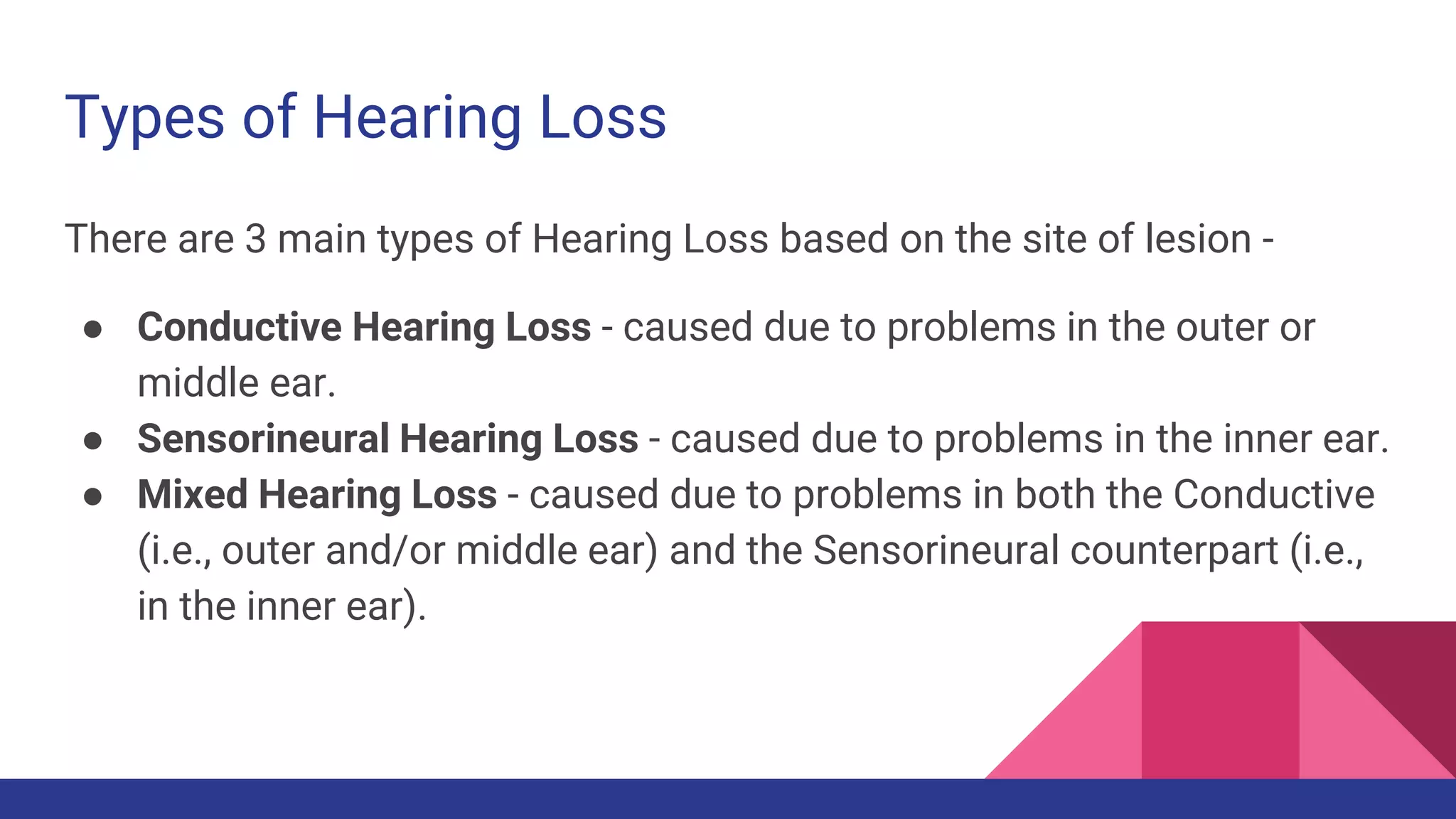 Causes of hearing loss | PPTX