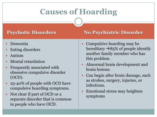 Causes of hoarding | PPTX | Mental Health | Diseases and Conditions