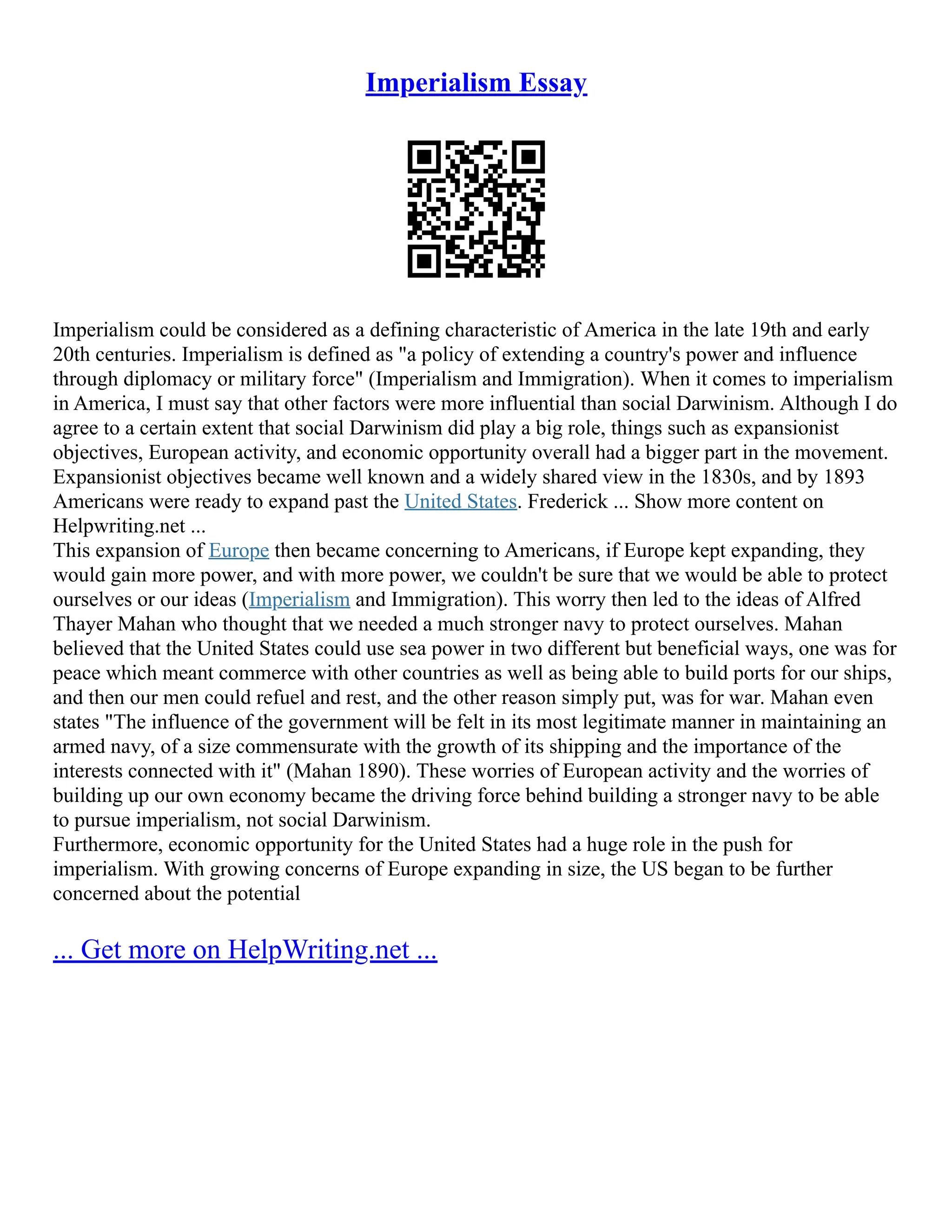 Causes Of Imperialism | PDF