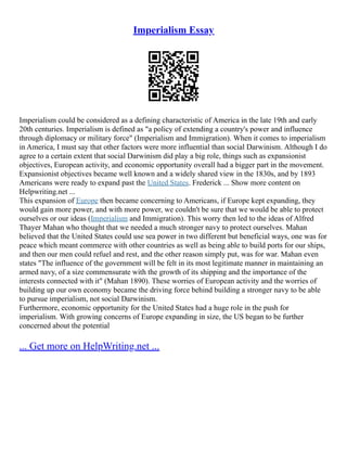 Causes Of Imperialism | PDF
