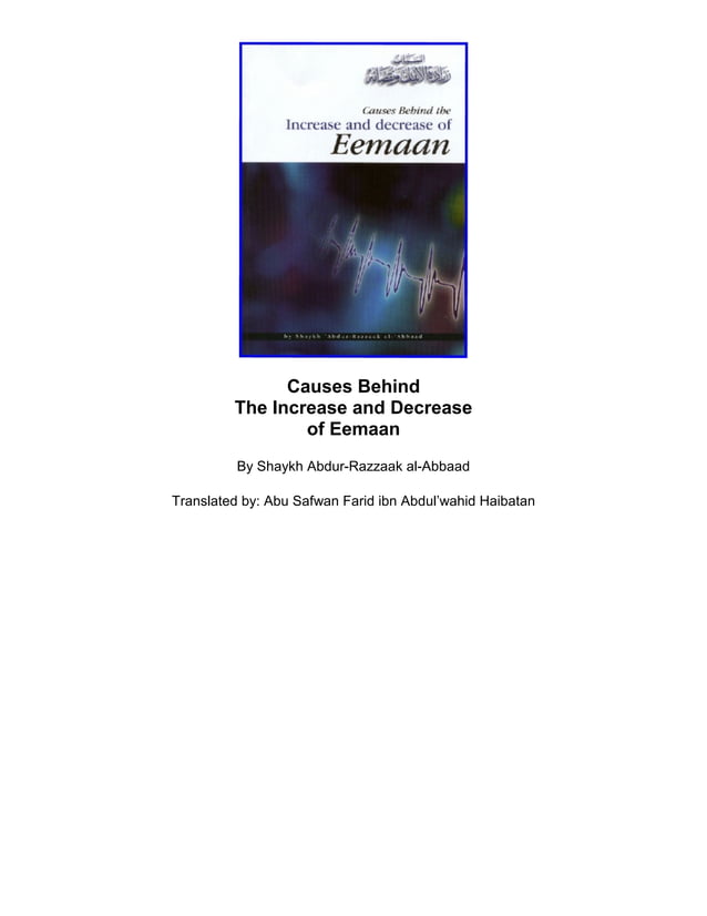 Causes of Increase and Decrease_in Faith (imaan) | PDF