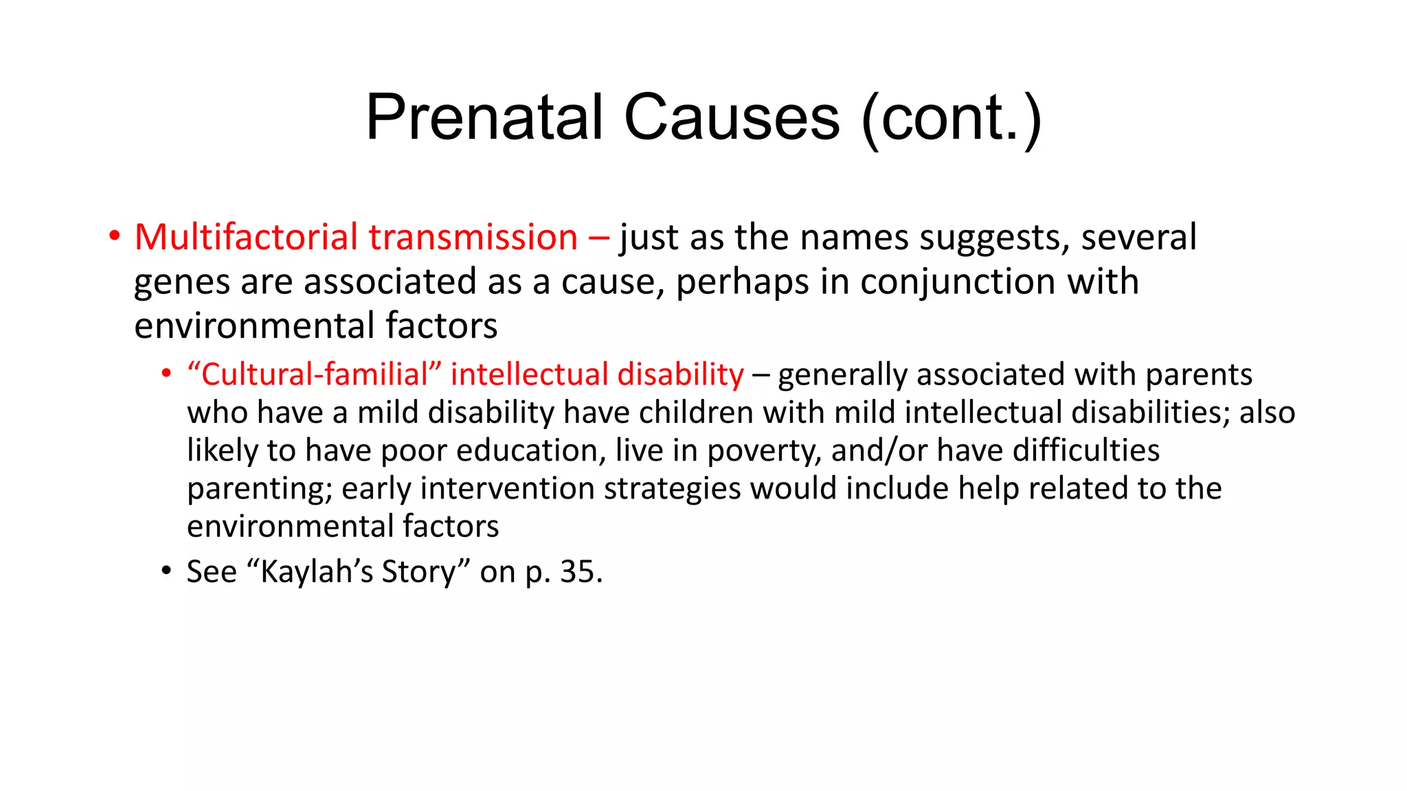Causes of intellectual disability chpt 2 | PPTX