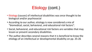 Causes of intellectual disability chpt 2 | PPTX