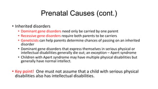Causes of intellectual disability chpt 2 | PPTX