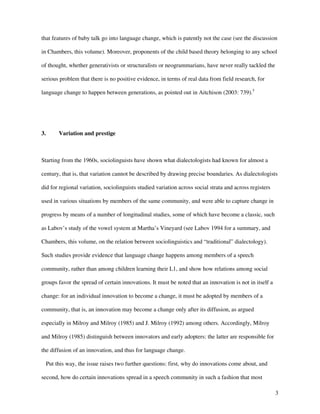 Causes of language change | PDF