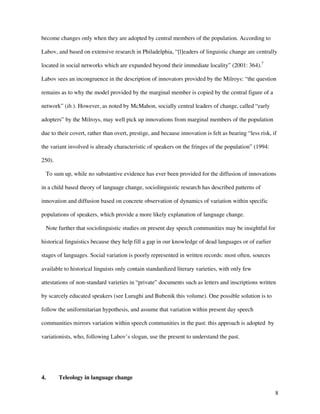 Causes of language change | PDF