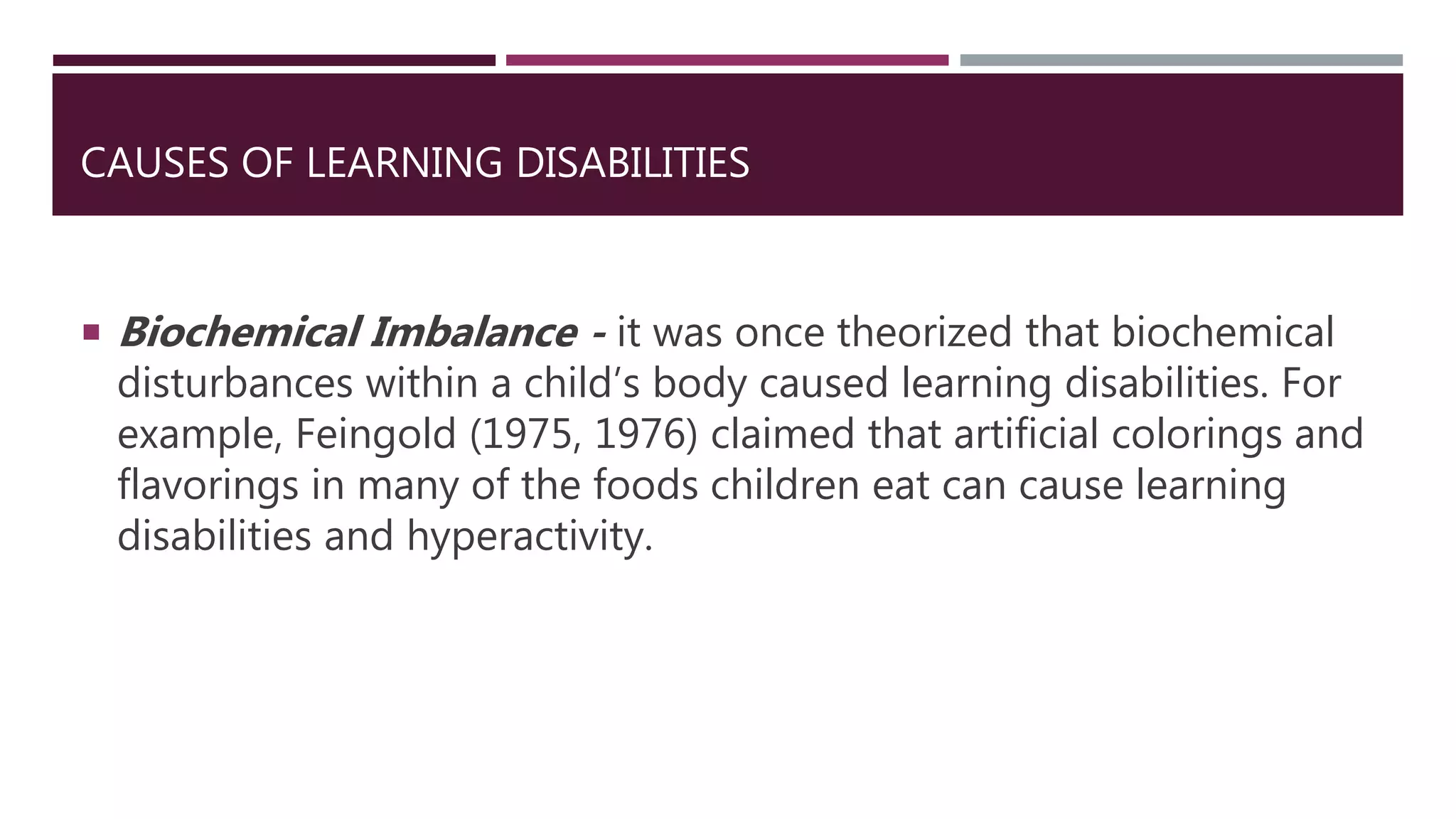 Causes of learning disabilities | PPTX