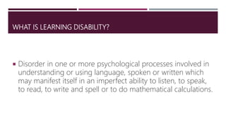 Causes of learning disabilities | PPTX