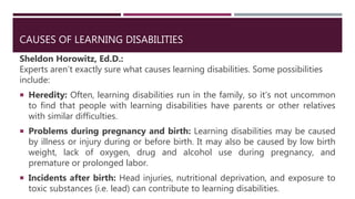 Causes of learning disabilities | PPTX