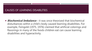 Causes of learning disabilities | PPTX