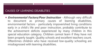Causes of learning disabilities | PPTX