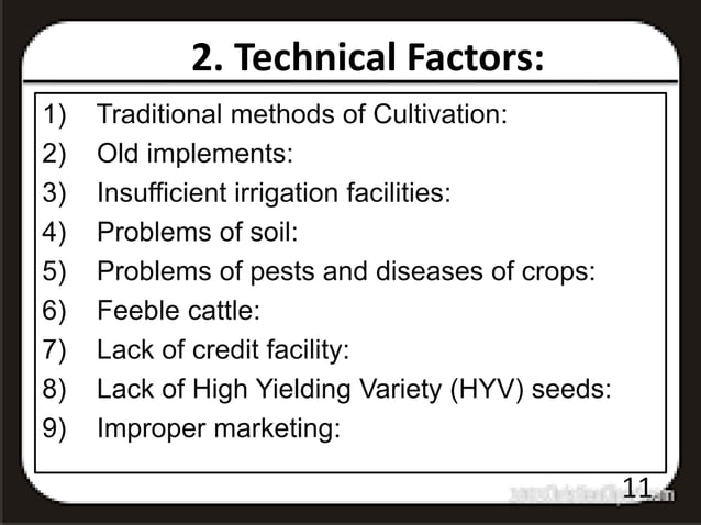 Causes of low production | PPTX