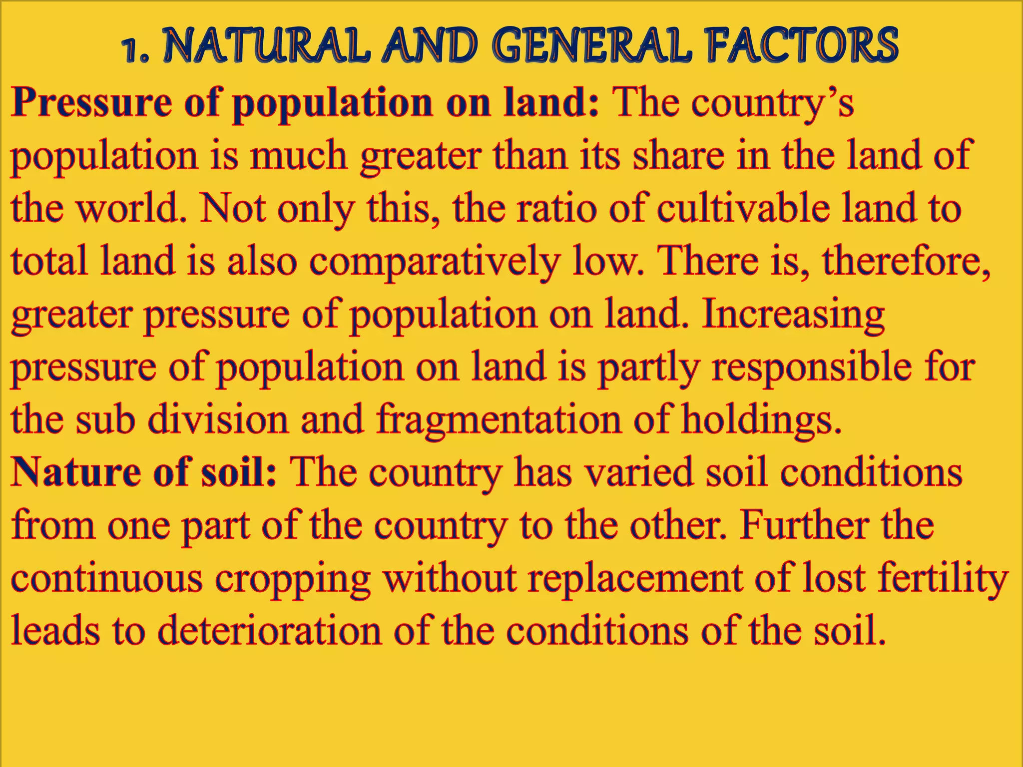 Causes of low productivity in indian agriculture | PPTX