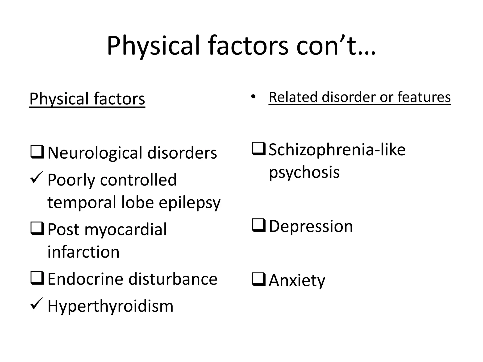GENERAL CAUSES OF MENTAL DISORDERS | PPTX