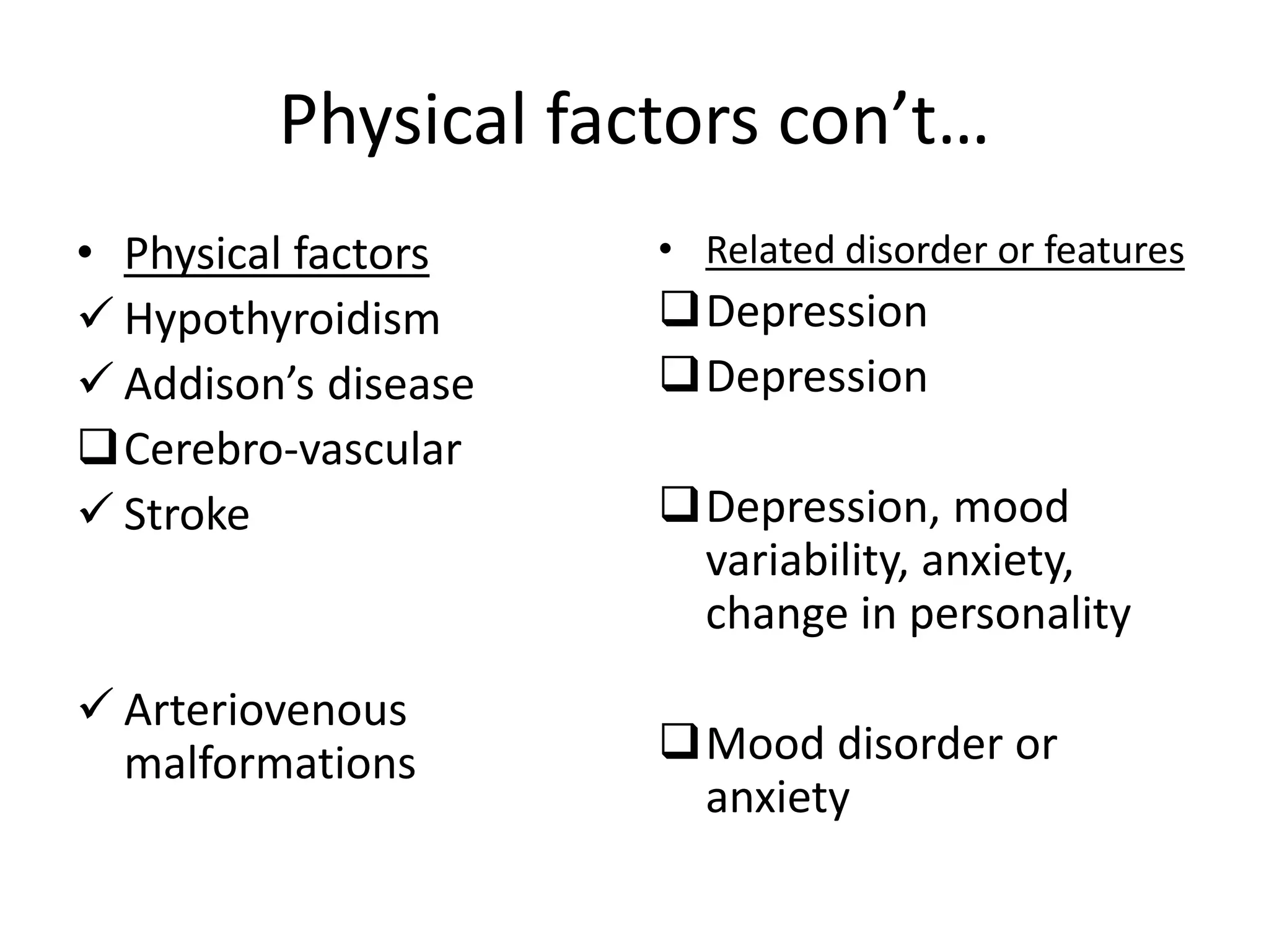 GENERAL CAUSES OF MENTAL DISORDERS | PPTX