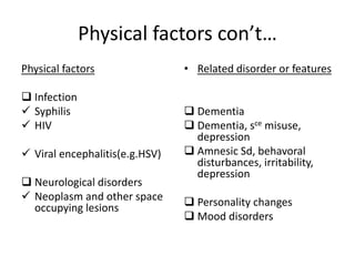 GENERAL CAUSES OF MENTAL DISORDERS | PPTX