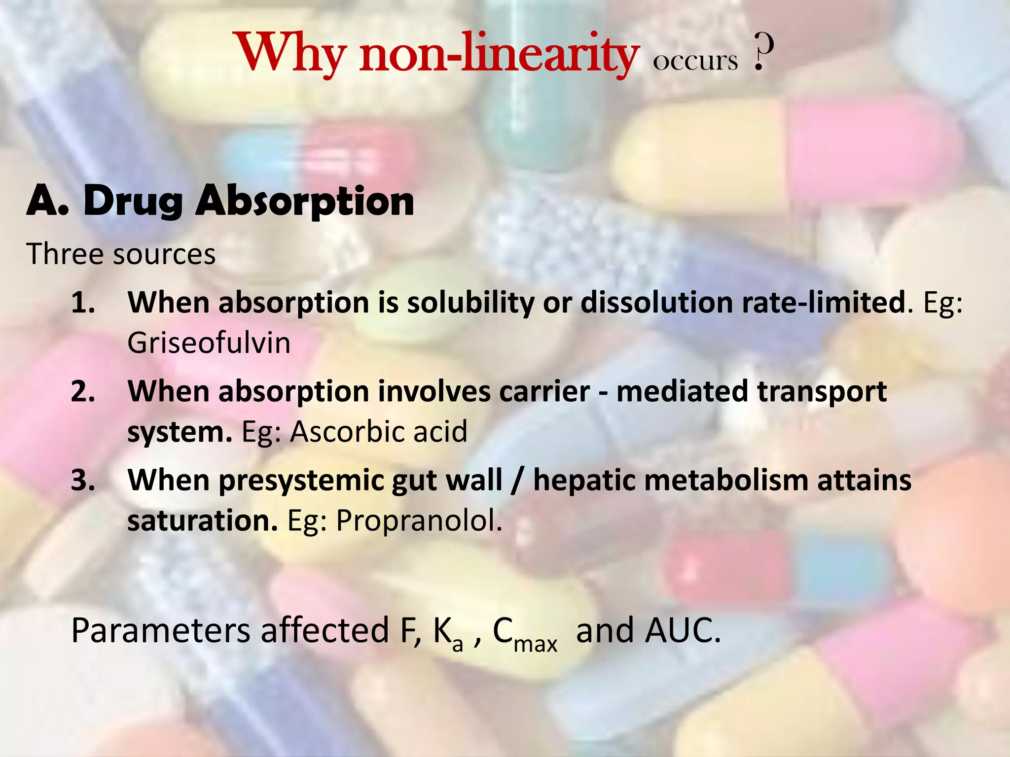 Causes of non linearity in pharmacokinetics pdf | PDF