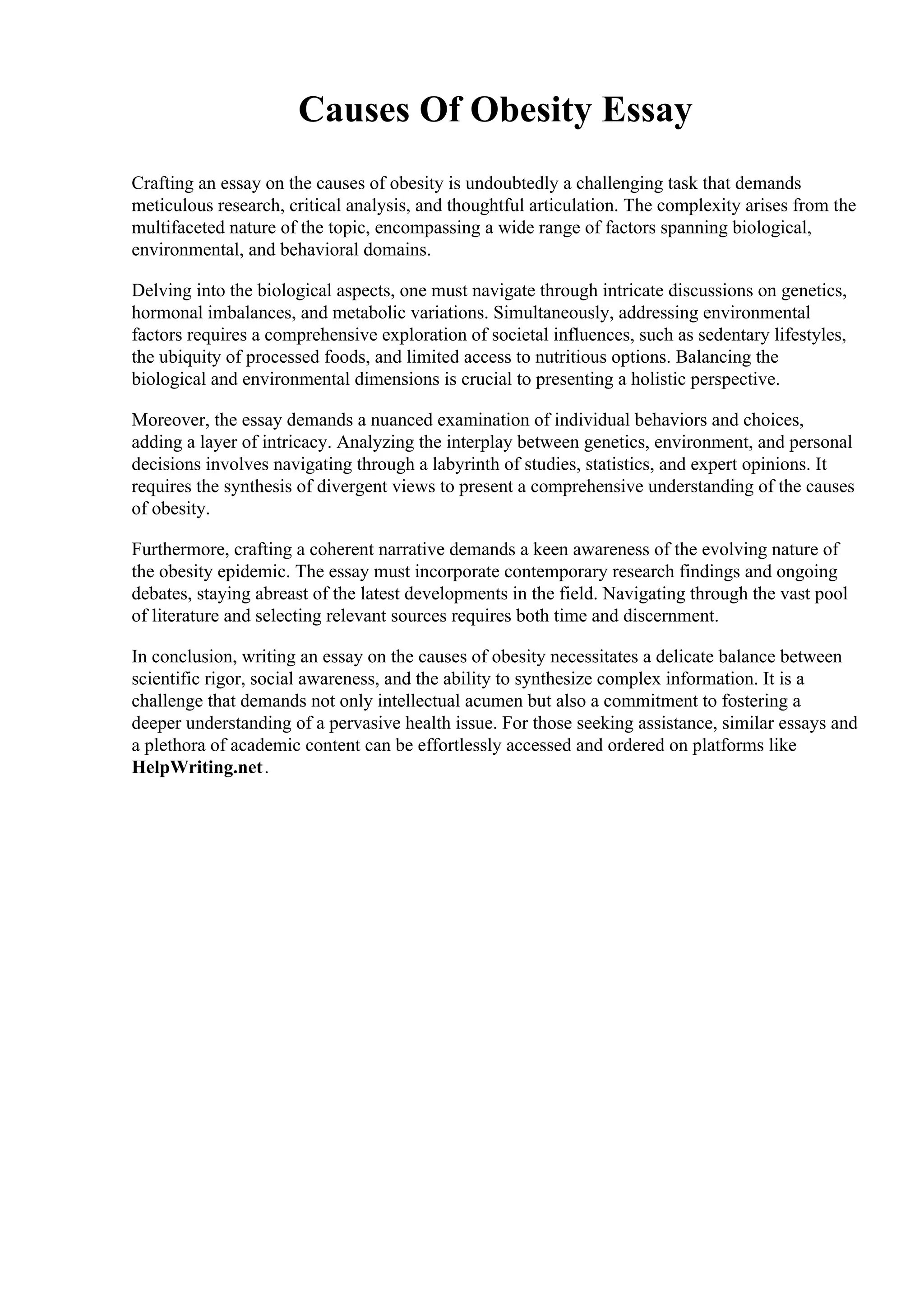 Causes Of Obesity Essay.pdf