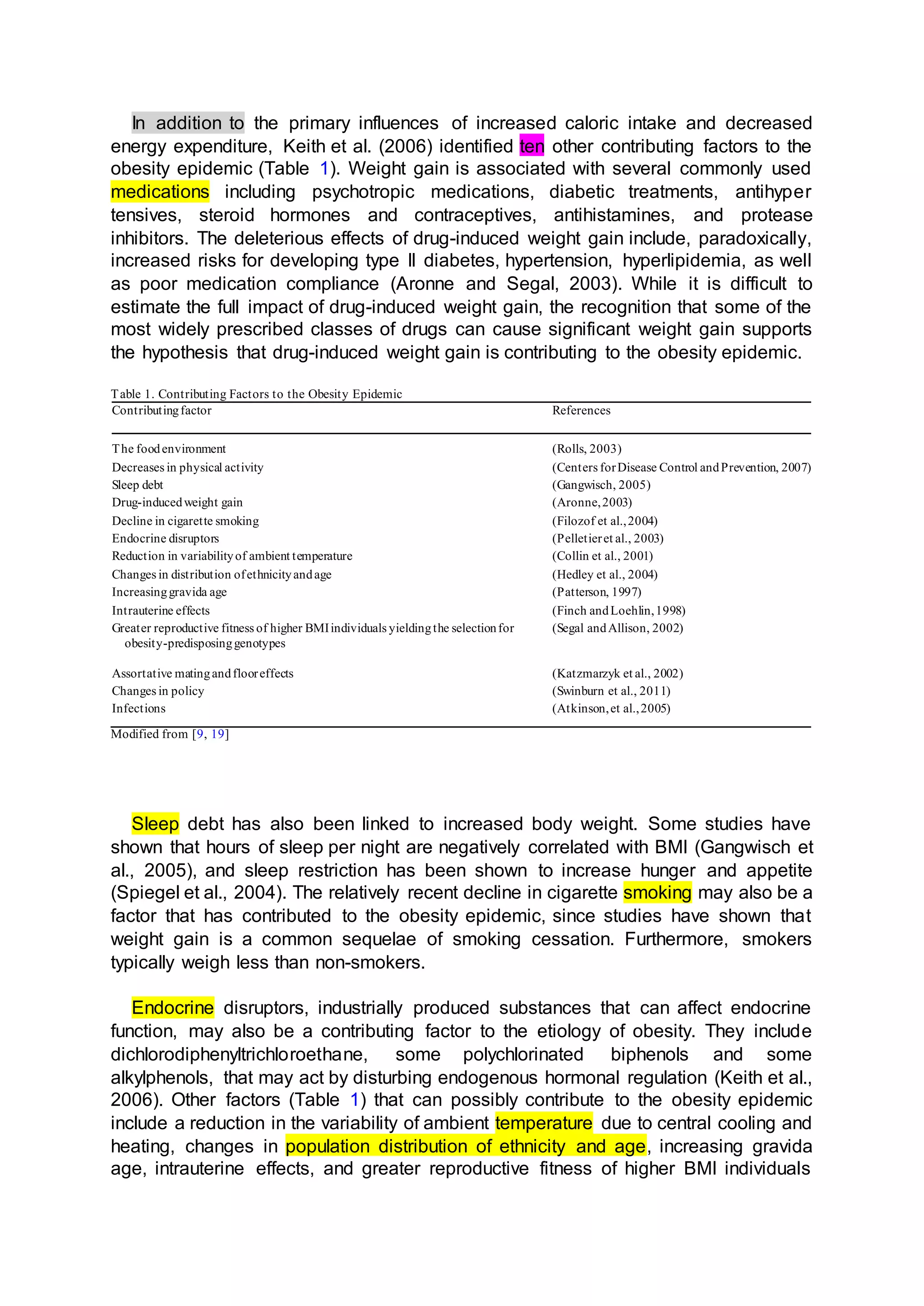 Causes of obesity plan and paragraph structure | DOCX