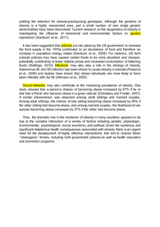 Causes of obesity plan and paragraph structure | DOCX