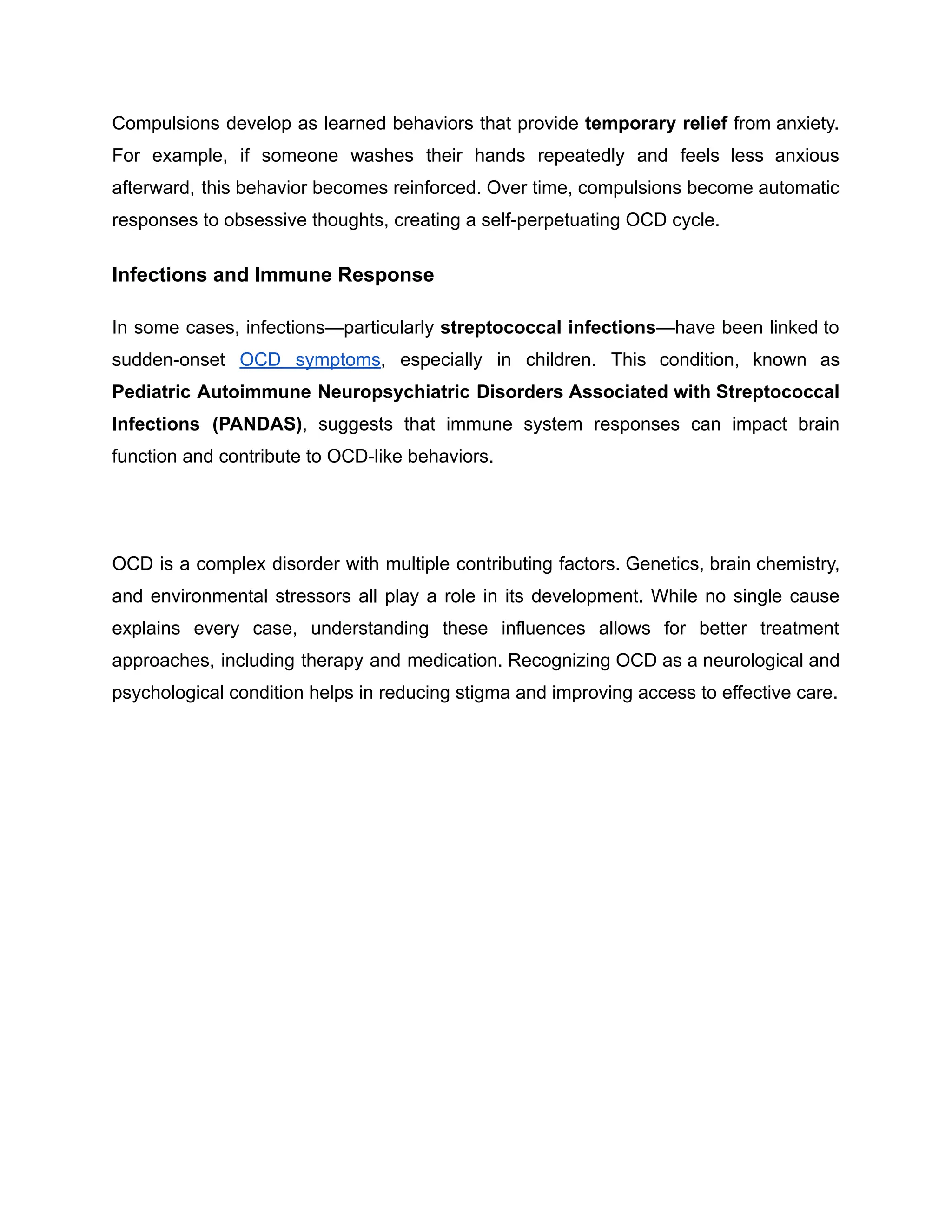 Causes of Obsessive–Compulsive Disorder ( OCD ) | PDF