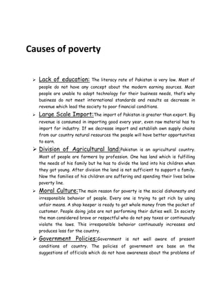 Causes of poverty | DOCX