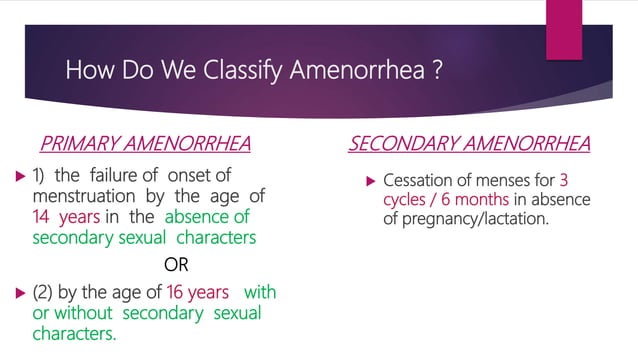 Causes Of Primary Amenorrhea | PPTX | Hormonal Disorders | Endocrine ...