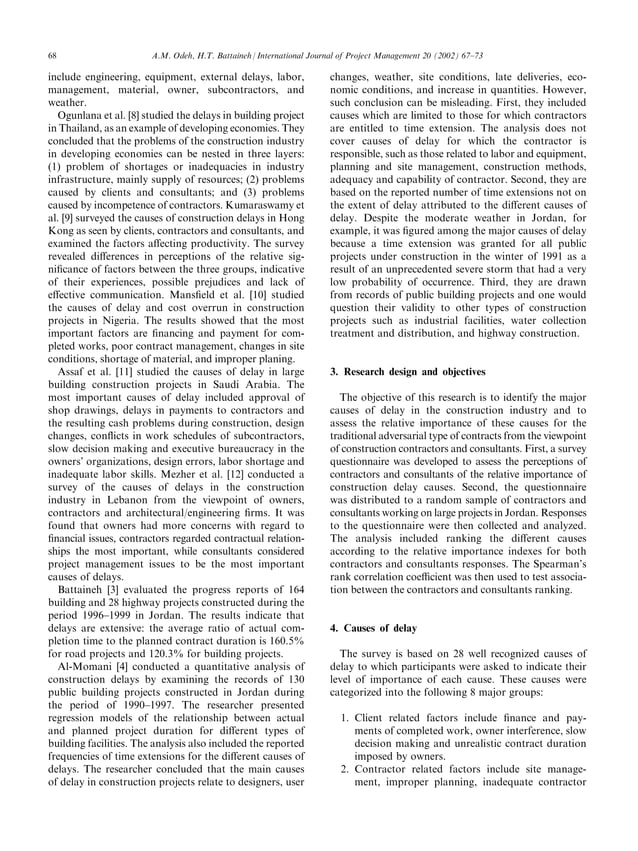CSCM Causes of project delay | PDF