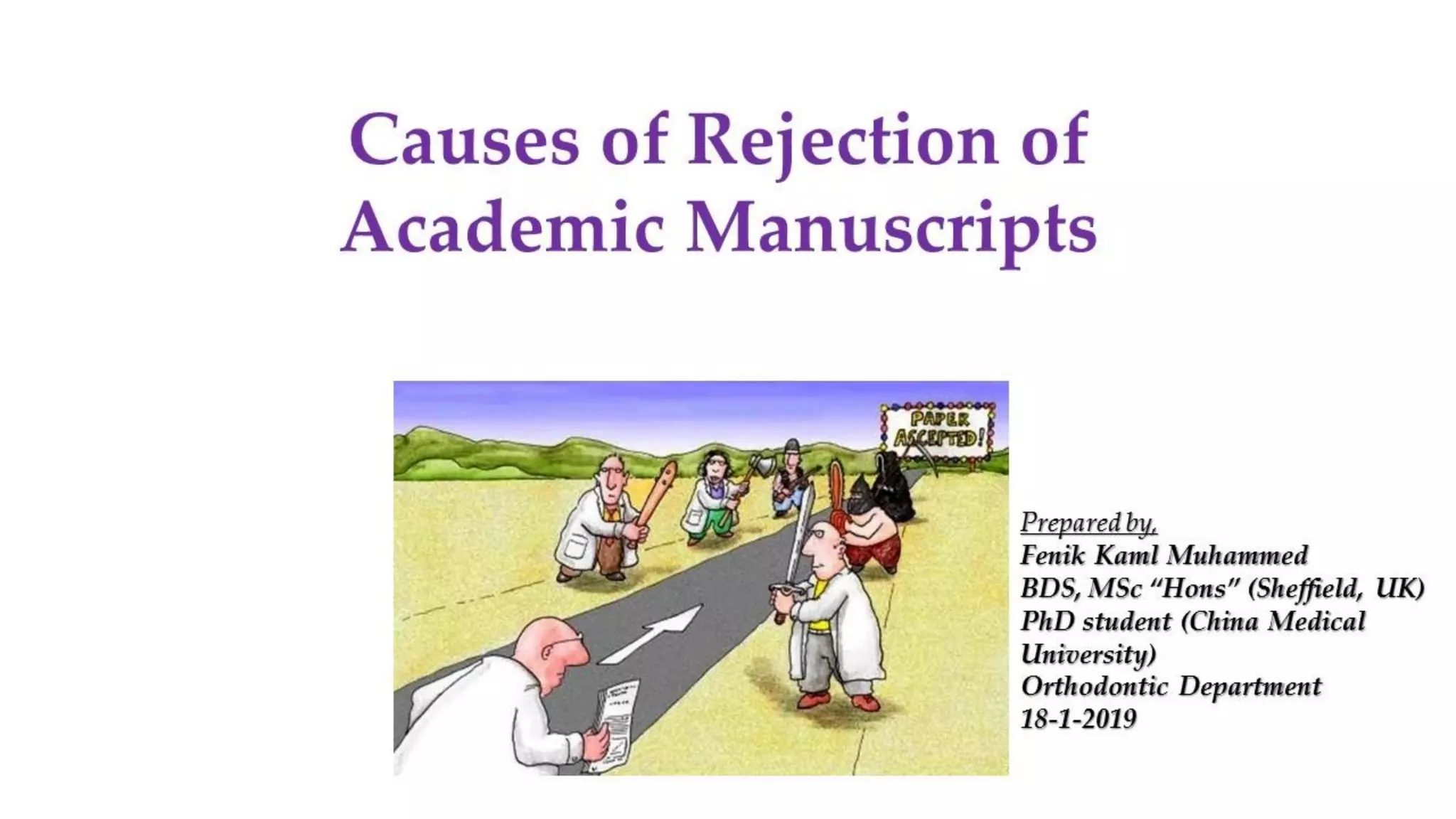 Causes of rejection in acaemic manuscripts by dr Fenik K Muhammed | PDF