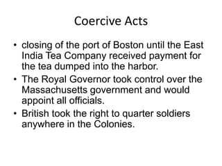 Causes of revolutionary war | PPTX
