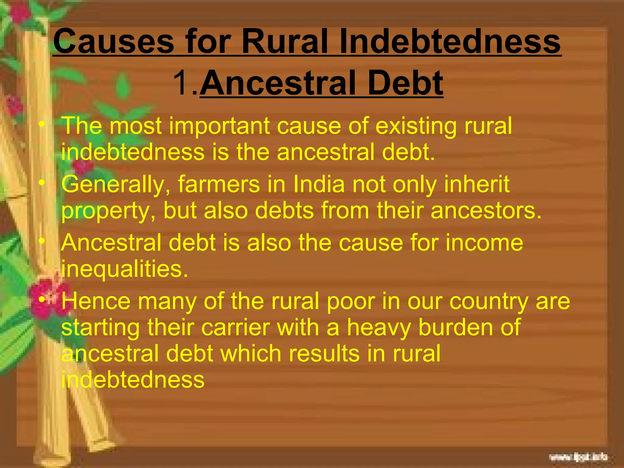 Causes of rural indebtedness | PPT