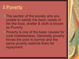 Causes of rural indebtedness | PPT
