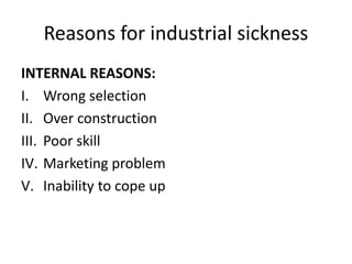 Causes of sickness in small scale industries day 3 | PPTX