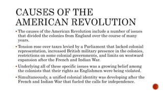 Causes of the american revolution | PPTX