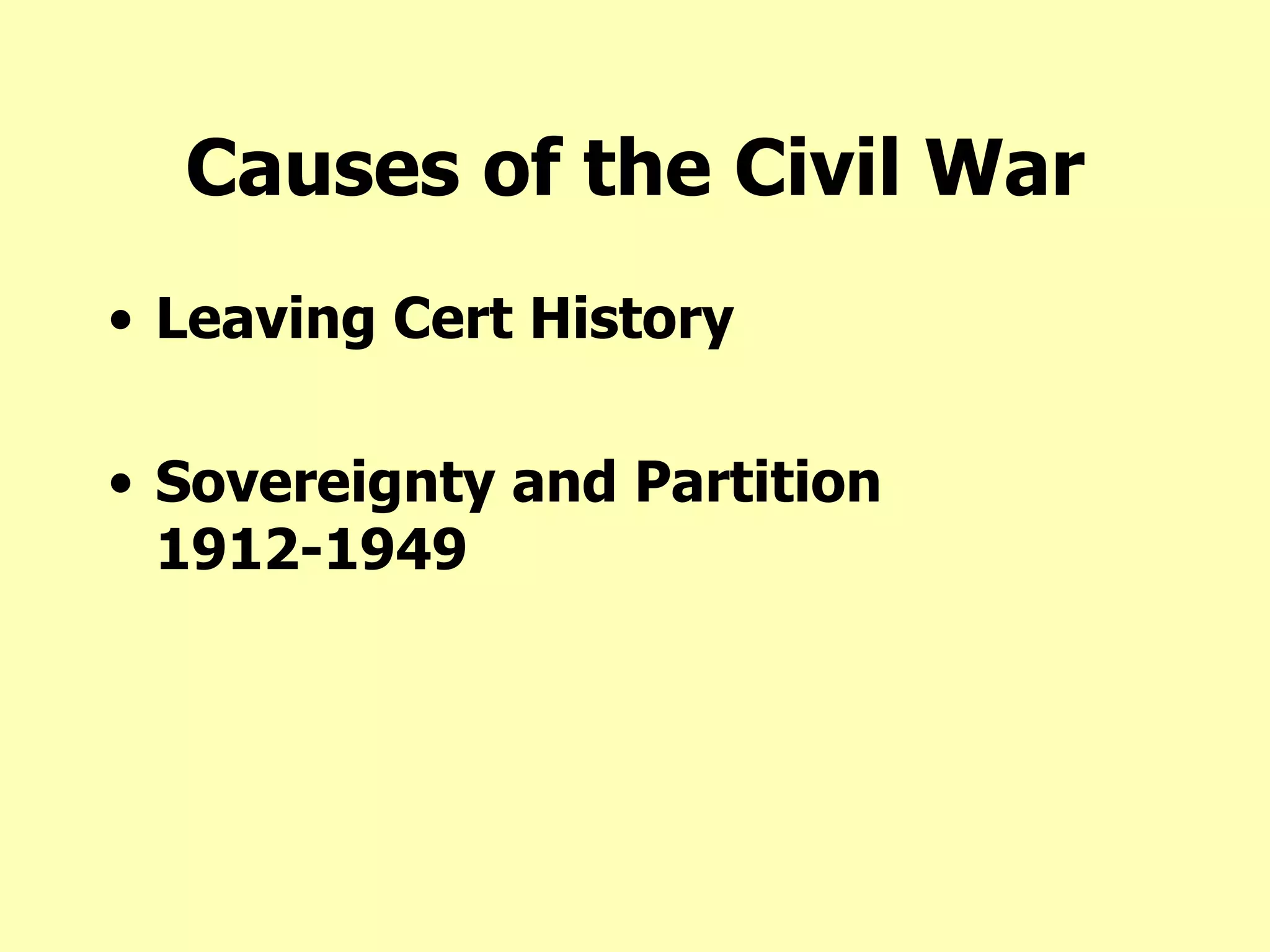 Causes of the civil war | PPT