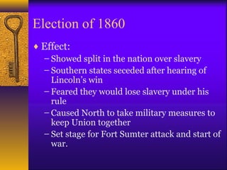 Causes of The Civil War Review Information | PPT