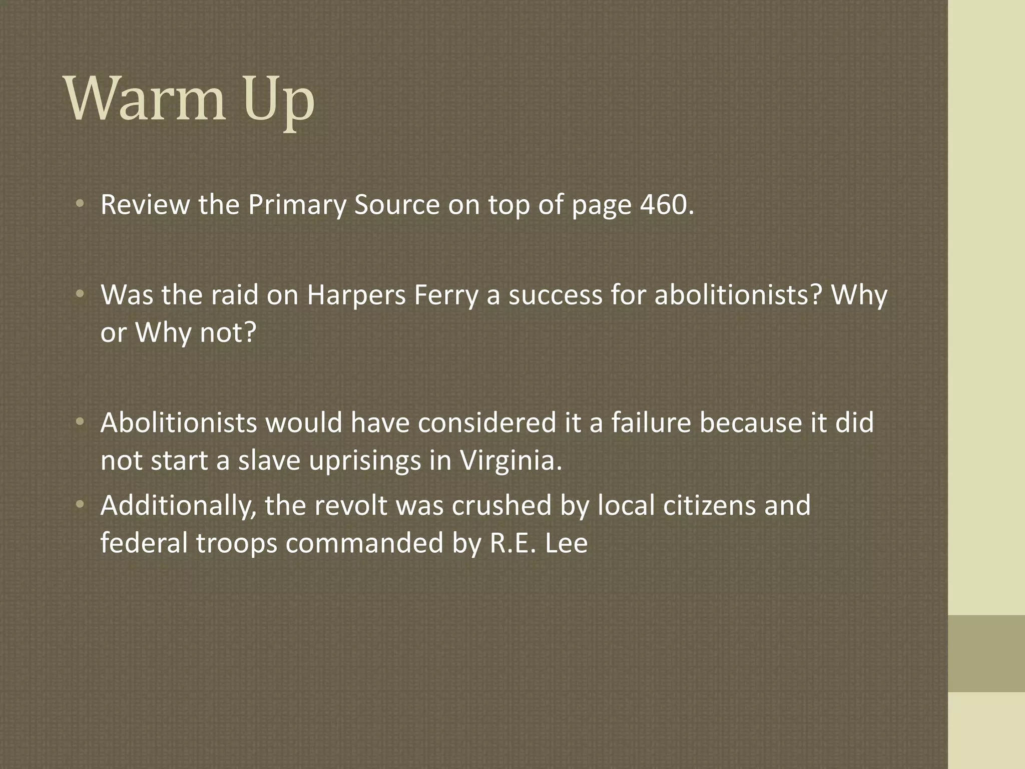 Causes of the civil war american journey review | PPT