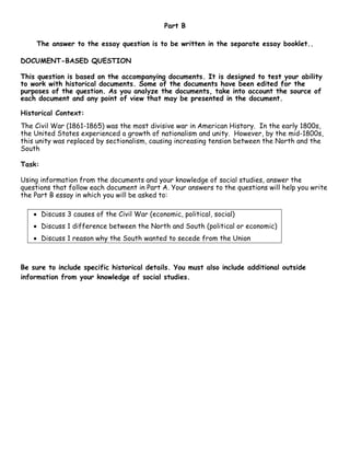 Causes of the civil war dbq w/questions | PDF