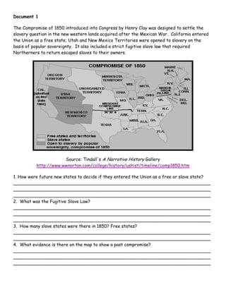 Causes of the civil war dbq w/questions | PDF