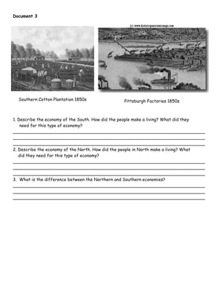 Causes of the civil war dbq w/questions | PDF