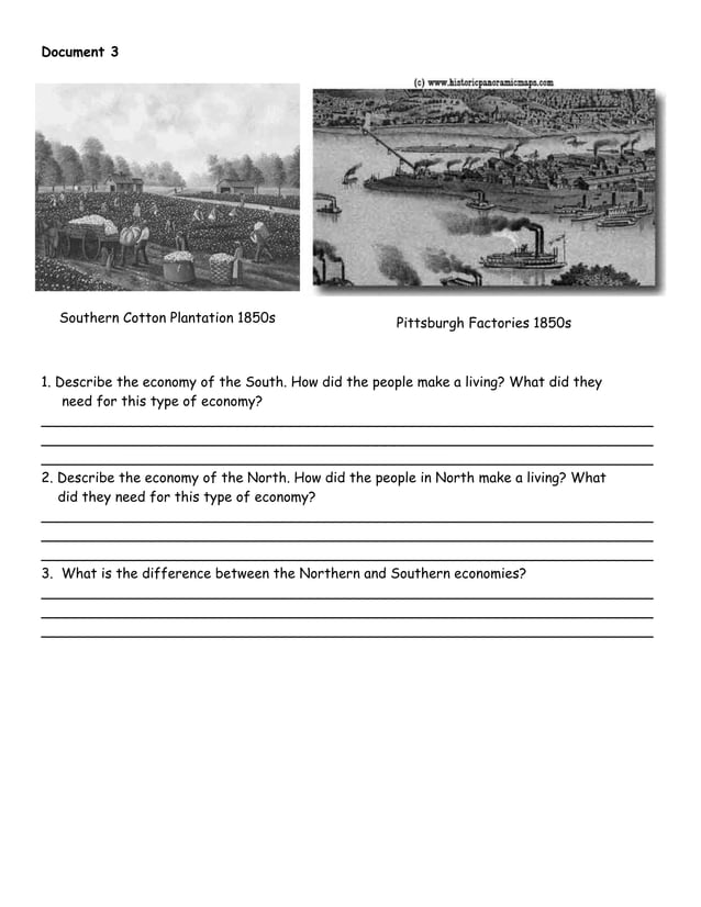 Causes of the civil war dbq w/questions | PDF