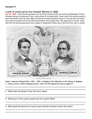 Causes of the civil war dbq w/questions | PDF
