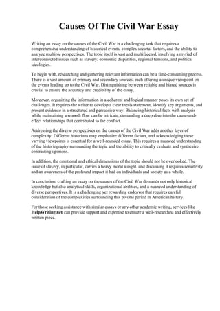 Causes Of The Civil War Essay.pdf | Education