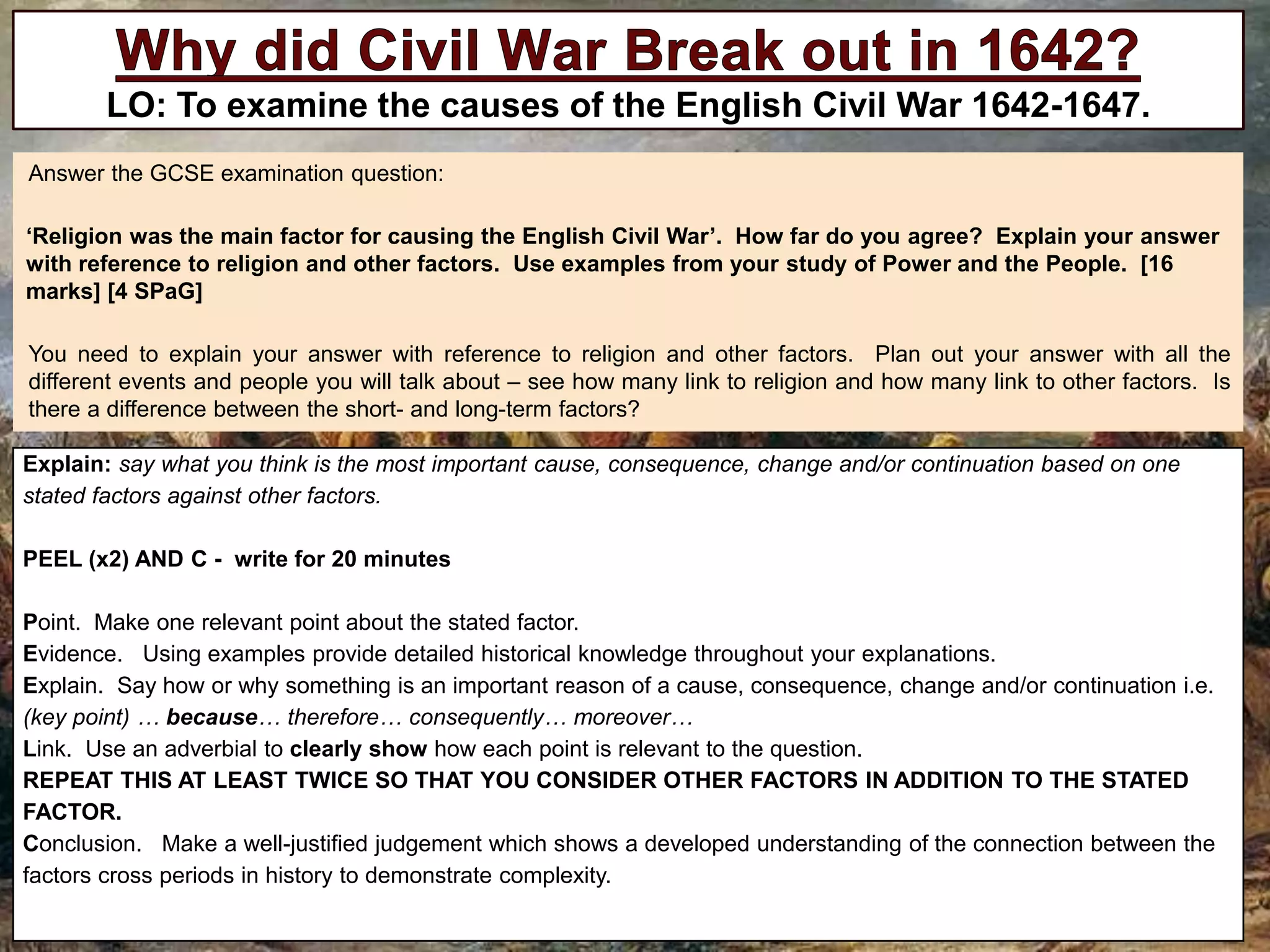 Causes of the english civil war | PPTX