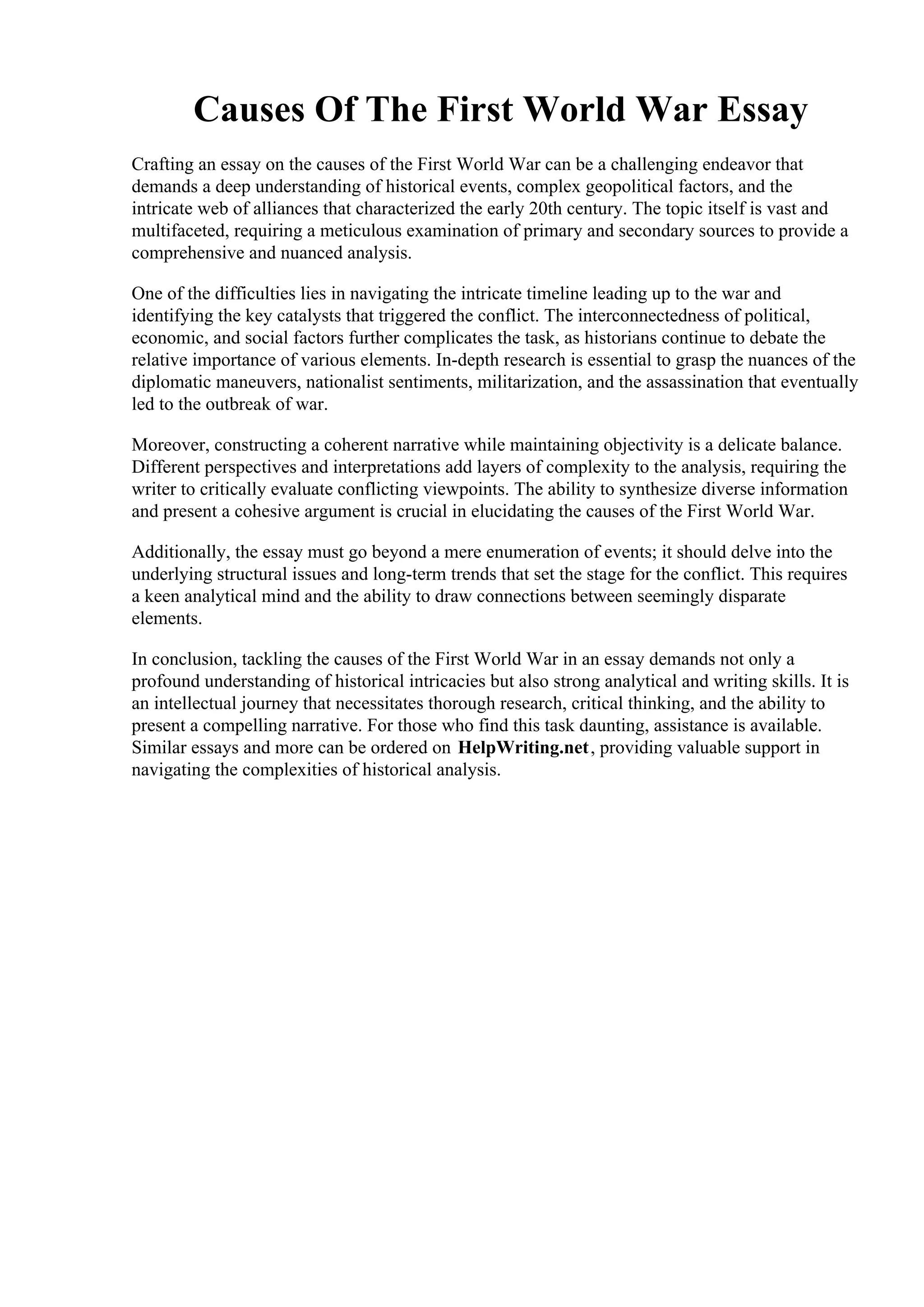 Causes Of The First World War Essay.pdf