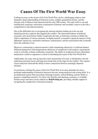 Causes Of The First World War Essay.pdf