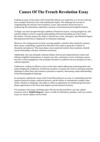 Causes Of The French Revolution Essay.pdf