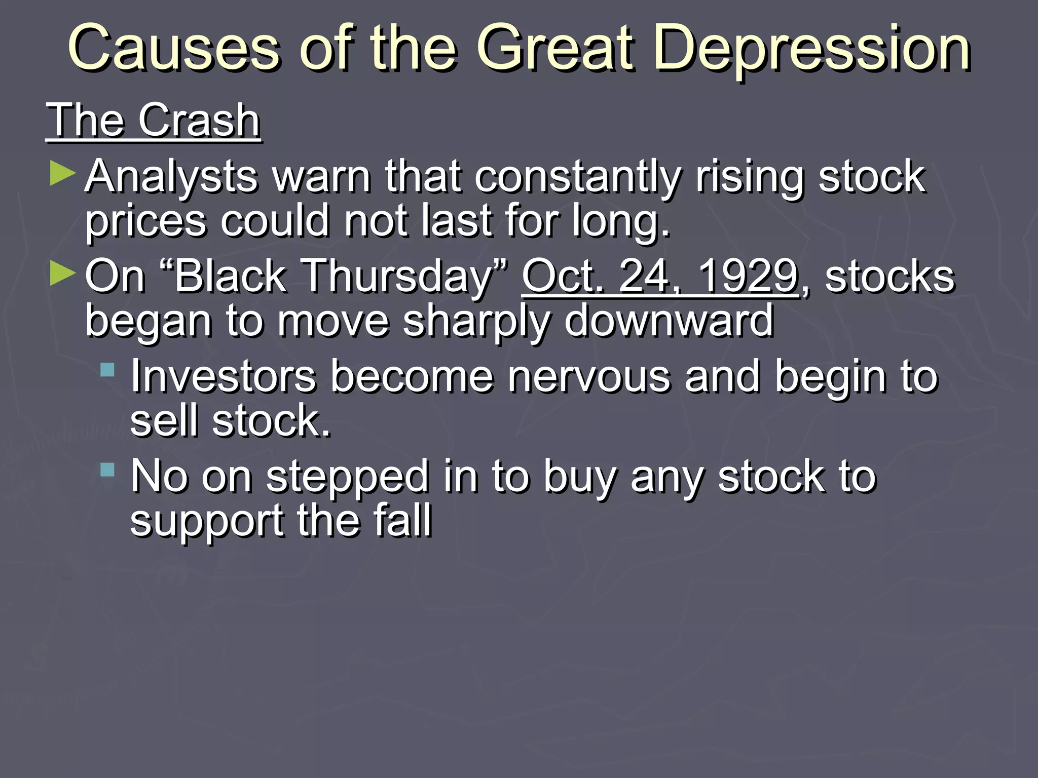 Causes of the great depression | PPT