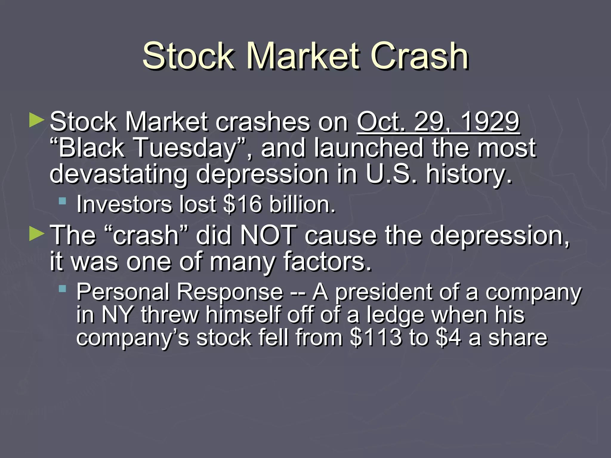 Causes of the great depression | PPT